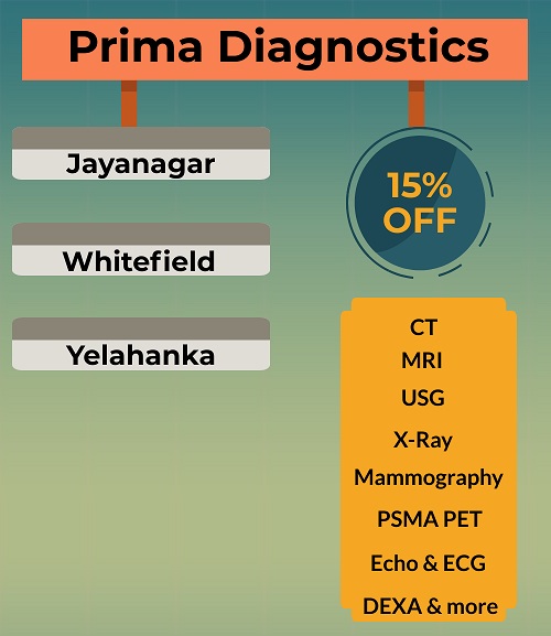 Upto 15% Off at Prima Diagnostics Centre Bangalore - Call Now to Book